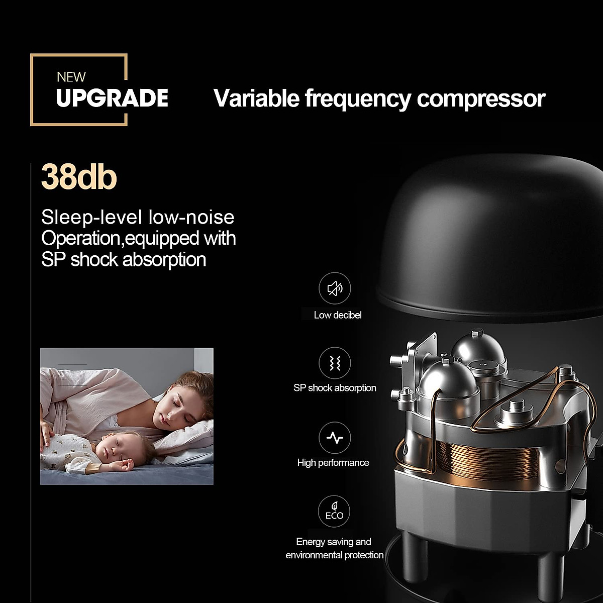 Vesgolden Undercounter Beverage Refrigerator Built-In/Freestanding 24-Inch 2-in-1 (Two) Residential Glass Door Refrigerator, Kitchen Inverter Compressor Chiller, Holds Beer, Soda, Coke