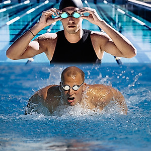DARIDO Swim Goggles, Swimming Goggles 2 Pack Anti Fog UV Protection No Leaking for Adult, Men, Women, Youth