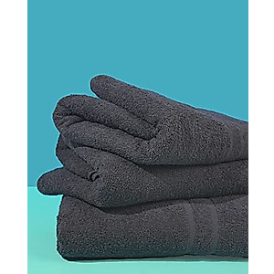 Pristine Linen Bath Towels, 100% Cotton Grey, 24 x 44 Inches Towels for Bathroom, Pool Towels, Large Quick Drying Hotel Towels, Gym Towels, Towels for Spa, Pack of 6, Ideal for Every Day use