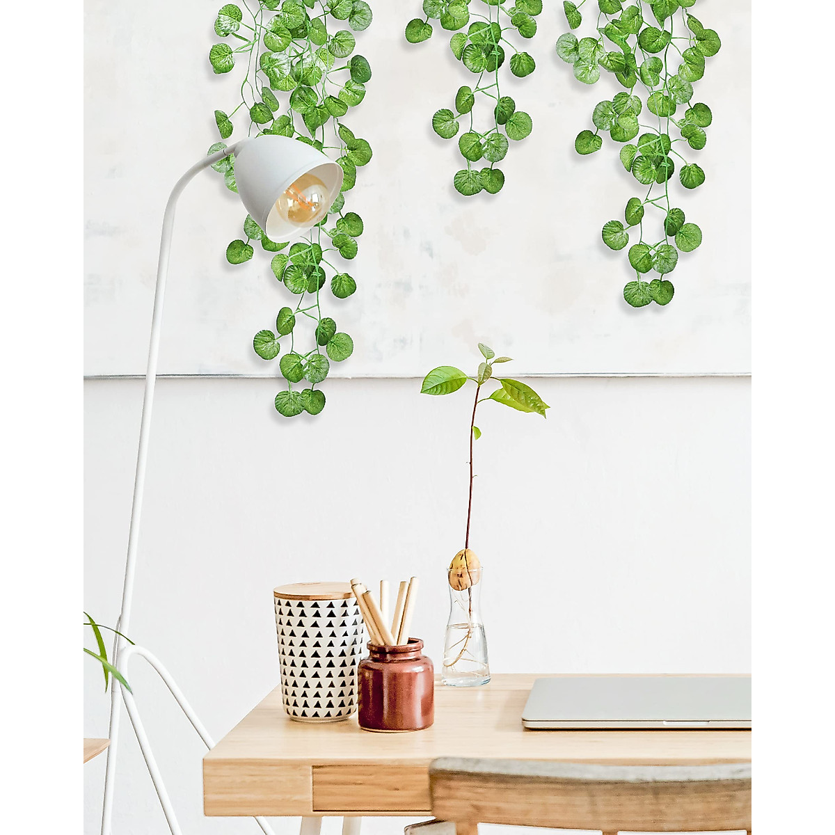Omldggr 3 Pieces Artificial Hanging Plants Artificial Hanging Vine for Indoor Outside Home Garden Office Decor