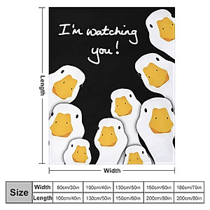 Funny Duck Blanket Duck Throw Blanket Duck Stuff Gifts for Girls Boys Kids Lovers Adults Woman Man Warm Soft Comfort Plush Fleece Flannel Blanket Decor for Couch Sofa Bed 40"x50"