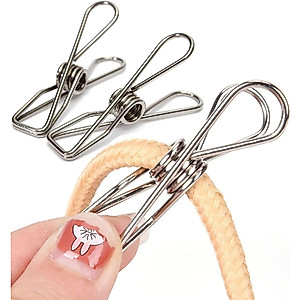 JL&RC 100pcs Clothes Pins Wooden Clothespins 3inch Heavy Duty Wood Clips for Hanging Clothes Pictures Outdoor (Metal)