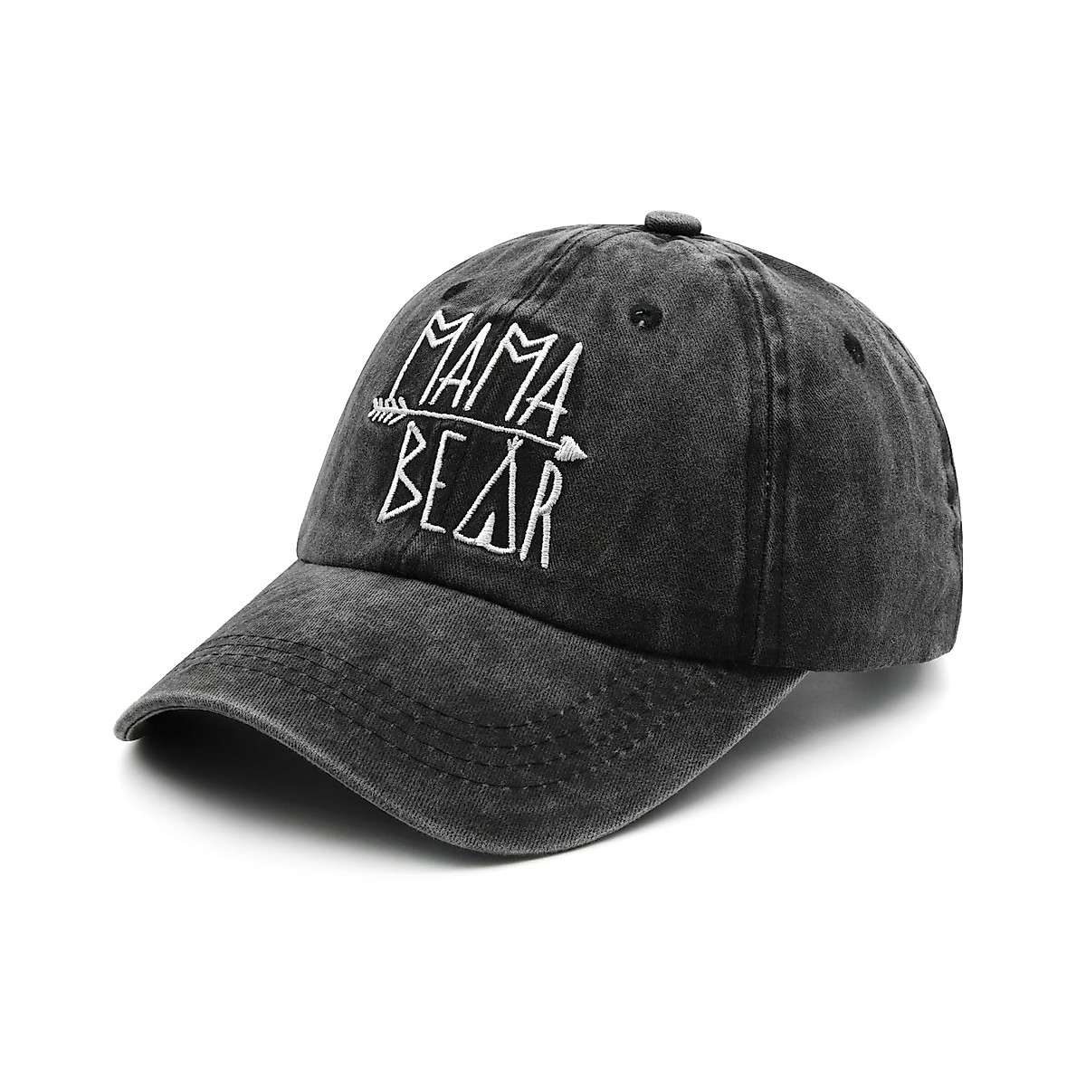 Waldeal Women's Embroidered Mama Bear Hat Vintage Distressed Baseball Dad Cap Black