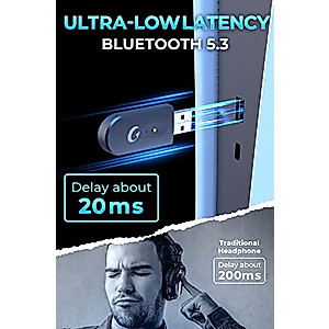 Gvyugke 2.4GHz Wireless Gaming Headset for PS4, PS5, PC, Nintendo Switch, Bluetooth 5.2 Gaming Headphones with Mic for Mobile Device, Noise Canceling, Bass Surround, 50mm Driver, 40H Battery