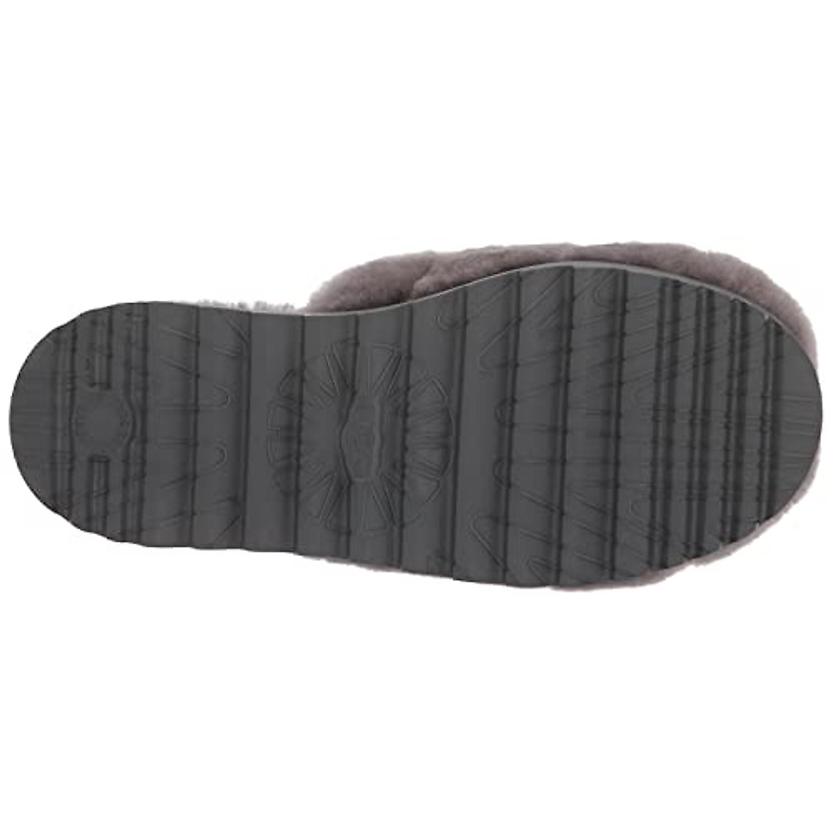 UGG Women's Super Fluff Slipper, Charcoal, 10