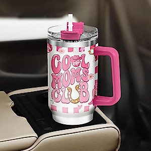 99WHALE Tumbler 40 Oz With Handle Lid And Straw, Cool Moms Club Gifts, Hot Camelia Tumblers Swig Coffee Stainless Modern Print Cups Cowgirl Heart, Mom Cowboys Nutrition Facts