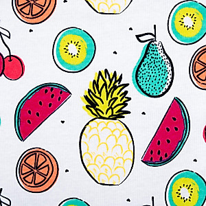 Lamaze Organic Baby Girls Stretchie One Piece Sleepwear, Baby and Toddler, Zipper, Pink Fruit, 9 Months