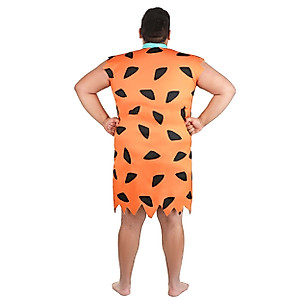 Fun Costumes Adult Plus Size Flintstones Fred Flintstone Costume | Men's Caveman Fred Flintstone Character Cosplay Outfit - 4X, Orange