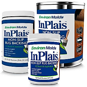 ENVIRONMOLDS New InPlais Non-Slip Area Rug Backing (32 oz.) Fabric & Floor Safe Latex Layer | Kitchen, Bathroom, Hallway, Living Room…