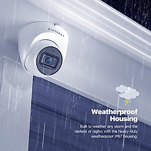 Amcrest UltraHD 4K (8MP) Outdoor Security IP Turret PoE Camera, 3840x2160, 98ft NightVision, 2.8mm Lens, IP67 Weatherproof, MicroSD Recording (256GB), White
