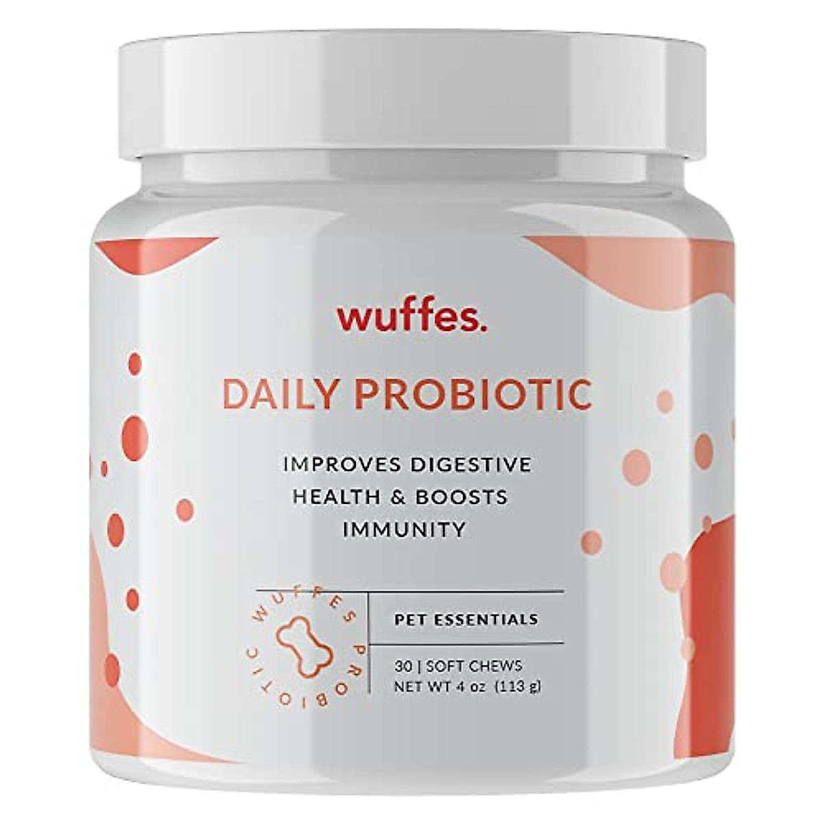 Wuffes Digestive Probiotics for Dogs - Probiotic Chews for Dogs for Itching - Dog Health Pet Supplies - Dog Vitamins and Supplements - 30 Probiotic Dog Chews & Digestive Enzymes for Itchy Skin & Gut