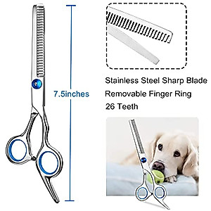 Pets vv 3 Pack Dog Grooming Scissors with Safety Round Tip, Perfect Stainless Steel Up-Curved Grooming Scissors Kit Thinning Cutting Shears Comb Pet Dog Grooming Supplies Trimmer for Dogs and Cats