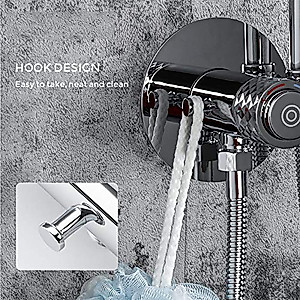 MINJING Bidet Faucet Chrome, Solid Brass Bathroom Bidet Mixer Tap, Handheld Bidet Sprayer for Toilet, Wall Mounted Toilet Bidet Sprayer, Hygienic Shower Faucet