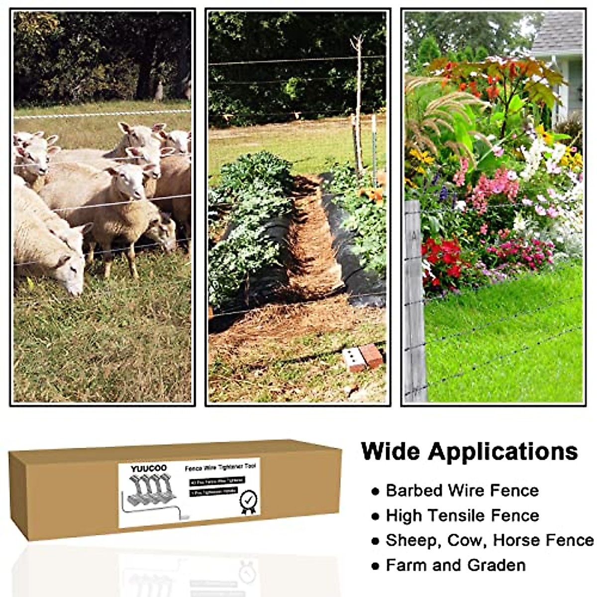 40 Pcs Fence Wire Tightener with Tighteners Handle, Fence Wire Tensioner, Barb Wire Fence Tools, Fence Wire Tensioning Tool for Fast Tightening Wire Fence