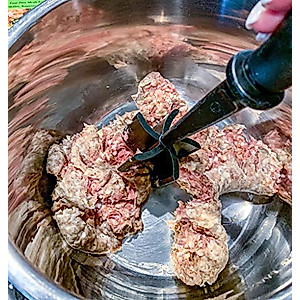 5 Blades Kitchen Ground Meat Chopper Spatula | Hamburger Ground Beef Mix N Chop Tools | for Non-Stick Cookware (Black)