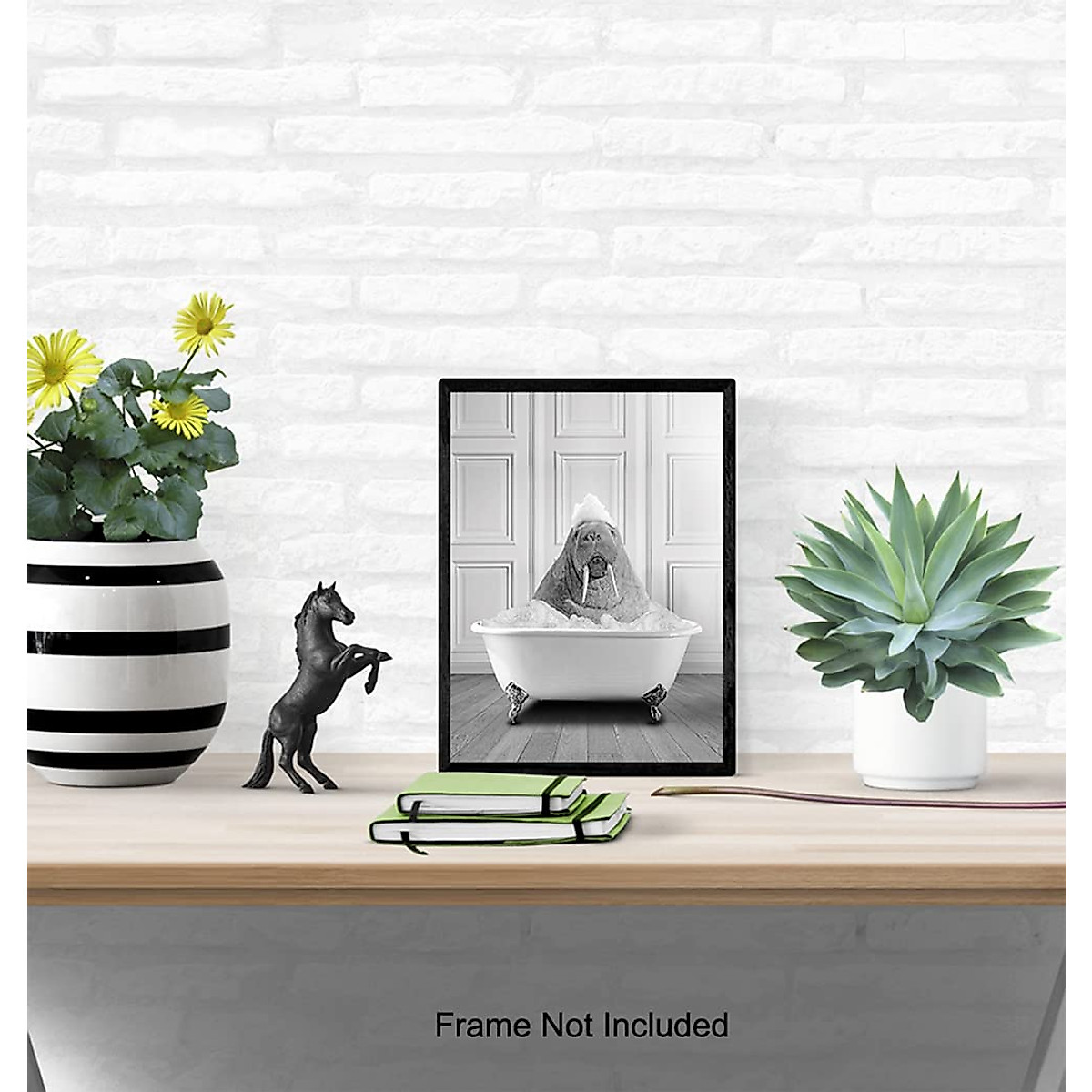 Coastal Bathroom Wall Art & Decor - Bathtub Wall Art - Sea Animal Beach Bathroom Decor - Bathroom Pictures - Funny Bathroom Decor - Bath Wall Decor - Restroom Sign - Cute Unique Guest Bathroom Poster