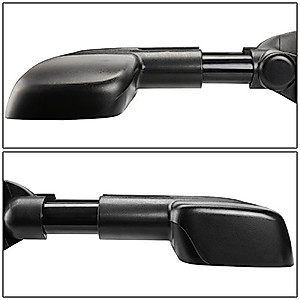 DNA Motoring TWM-001-T222-BK Pair of Manual Adjustment Towing Side Mirrors Compatible With 99-07 Silverado Sierra / 00-06 Suburban Tahoe Yukon,Black
