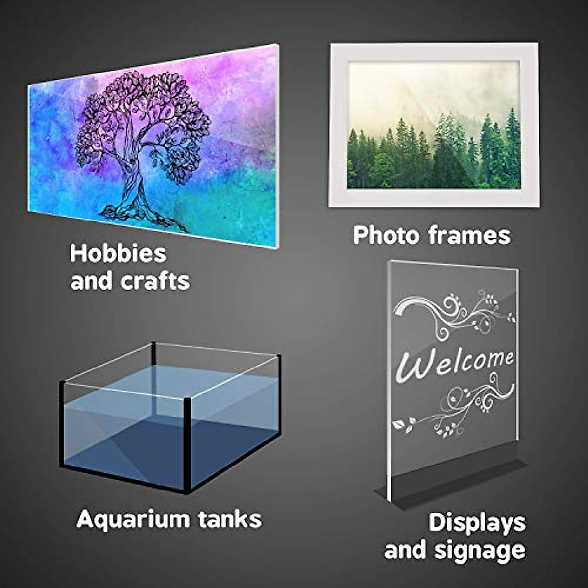 KLEARSTAND 2 Sheets of 12" x 24" x 0.09" (2.286mm Thick) Clear Plexiglass, Highly Versatile, Light Weight and High Impact Strength, Made in USA
