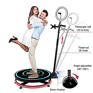 AFGZQ 360 Degree Photo Booth Wedding Event Slow Motion Spin Camera Selfie Platform Photobooth Studio Prop Video Automatic Turn Machine (Size : 115cm 45.3 in Flight Case)