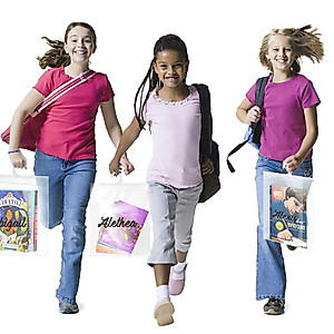 24 Pack Hanging Storage Bags, Large Hook 13 x 16-inch Clear Plastic Bags for Classroom, Library, and Pharmacy Use