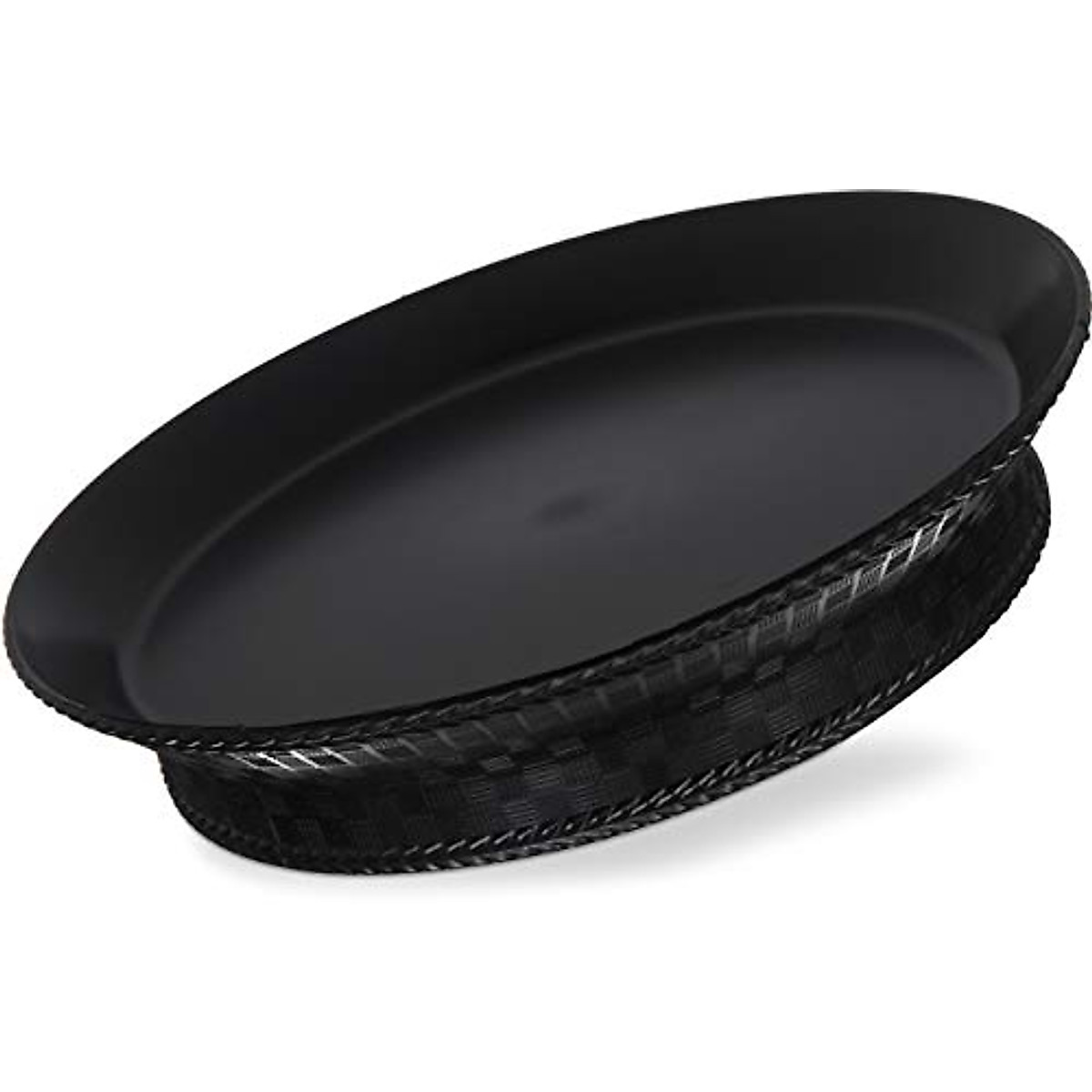 Carlisle FoodService Products 652703 WeaveWear Round Serving Basket, 10", Black (Pack of 12)