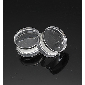 B BodyPJ Sparkles 3Pair-Mix color Acrylic Ear Plug Expanders UV Ear Gauges Piercing Jewelry (3Pair-Mix color,1"(25mm))