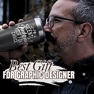 Onebttl Graphic Designer Gifts, Coworkers - I'm Silently Judging Your Font Choice - Birthday Gifts for Graphic Designer, Men, Women, Stainless Steel Tumbler 20oz Black