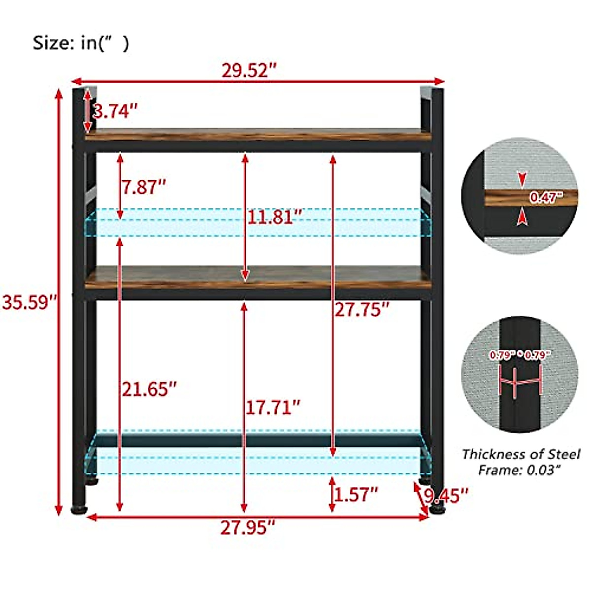 XTESMS Desktop Bookshelf, 2-Tier Multipurpose Countertop Storage Hutch for Computer Desk, Adjustable Wood Display Rack Organizer for Dorm Office Home - Brown