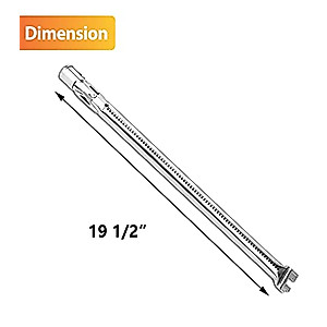 GRISUN 62752 19.5 Inch Grill Burner for Weber Genesis 300 Series 304 Stainless Steel - Genesis E310 E320 E330 S310 S320 S330 Gas Grills with Front Control (2011-2016)