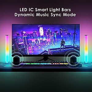 Barhootao RGB Light Bar,Smart LED Light Bar for Room,16 Million Colors,Three Control Modes,Dynamic Music Sync Mode,213 Preset Modes,USB Interface（Without Adapter）