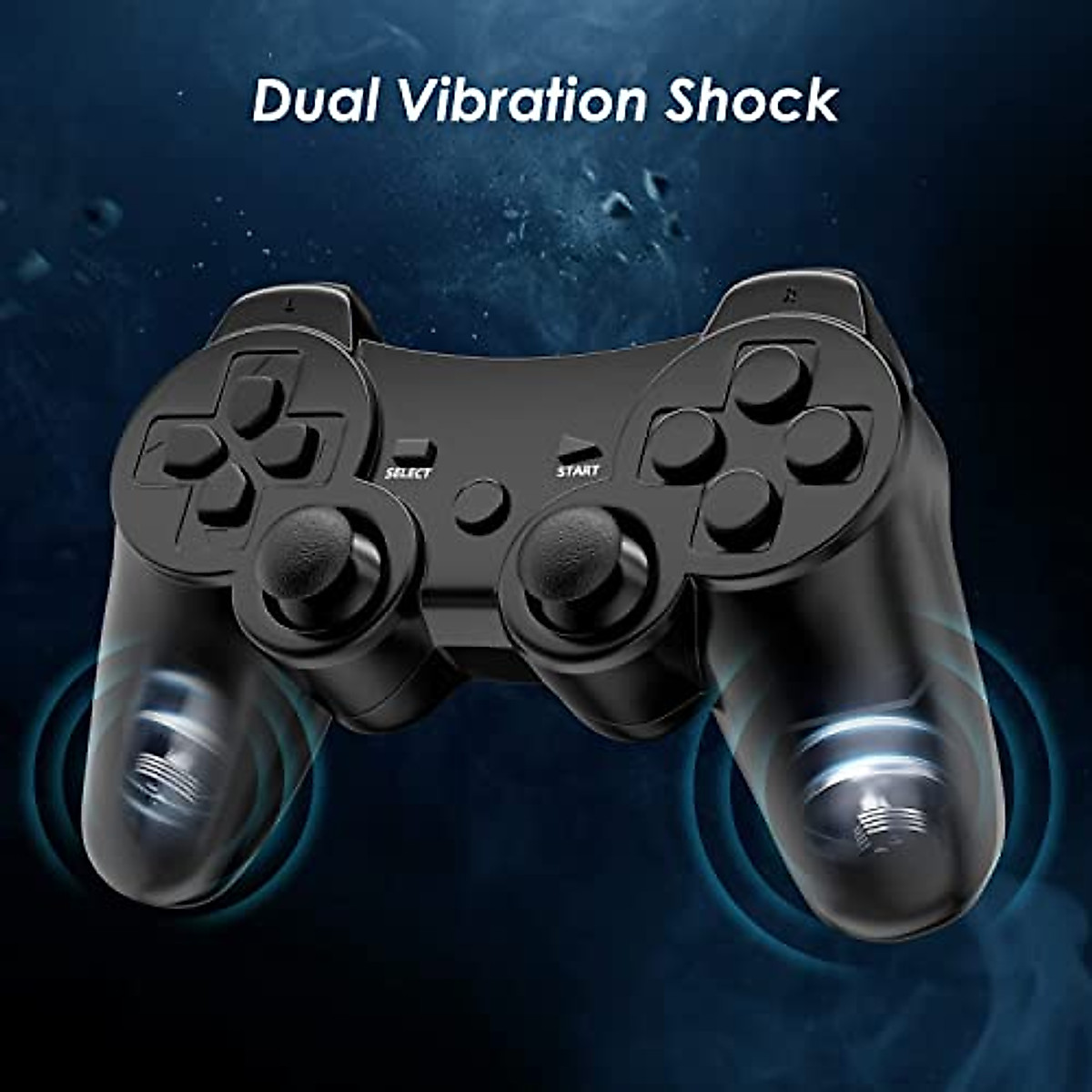 CHENGDAO Controller for PS3 Wireless Controller for Sony 2 Pack Game Controller Compatible with Playstation 3 with High-Performance Motion Sense Double Vibration and Charging Cable