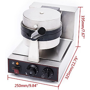 Electric Burger Waffle Maker, 1000W Commercial Single Head Non Stick Panini Press Hamburger Machine, Ice Cream Waffle Baker Machine for Home Kitchen Use Breakfast