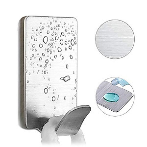 Adhesive Hooks, Wall Hooks Hangers Heavy Duty Waterproof Stainless Steel Sticky Hanger Hook for Kitchen Utensils, Keys, Robe, Coat, Towel, Bags-Bathroom, Home, Kitchen, Office