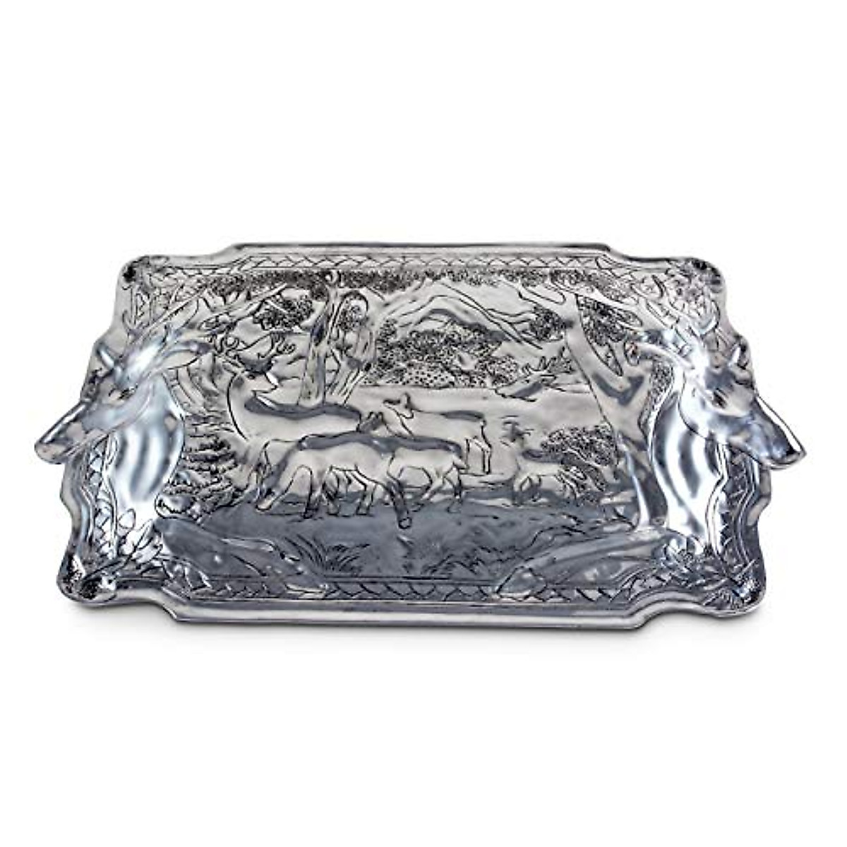 Arthur Court Elk Herd Oblong Serving Display Tray 25.5 inch x 15.5 inch