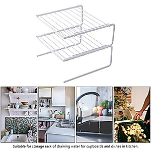 Garneck Kitchen Storage Shelf Under Shelf Basket Wire Storage Racks Wire Storage Shelves Rack Multi- Functional Cabinet