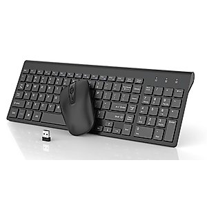 RaceGT Wireless Keyboard Mouse Combo, Energy Saving Silent Ultra - Thin Full Sized Wireless Keyboard Mouse 3 Level DPI Adjustable Mouse for Computer, Laptop and Desktop