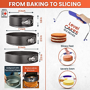 RFAQK 700PCs Cake Decorating Supplies Kit with Baking Supplies- Cake Decorating Tools with Springform Pans, Cake Leveler, Cake Turntable, Numbered Piping Tips, Icing Spatulas, Fondant Tools and More