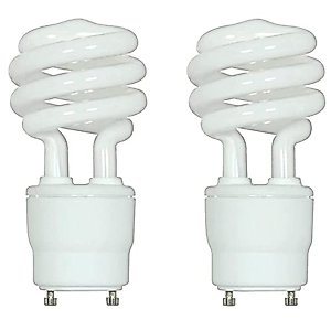 (2-Pack) Satco S8205 18-Watt 2700K GU24 Base Mini Spiral Compact Fluorescent Lamp,Warm White, 75W Equal