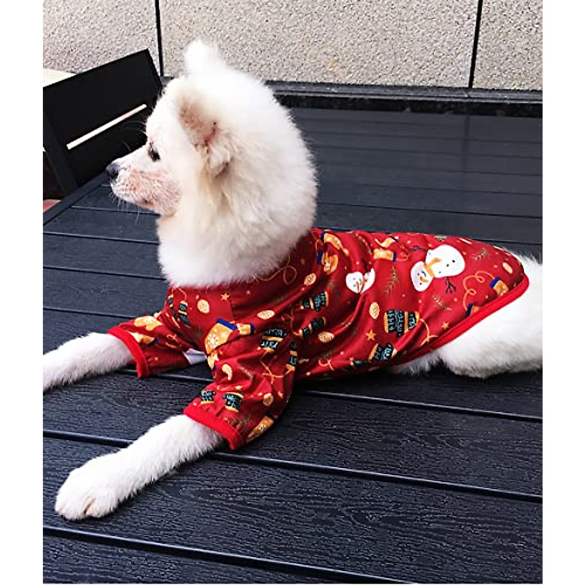 Pincuttee 1PC Christmas T Shirt for Dog/Cat, Puppy Shirts Pet T-Shirt for Small/Medium Dogs Christmas Cosplay Pet Apparel(Snowman,XS)