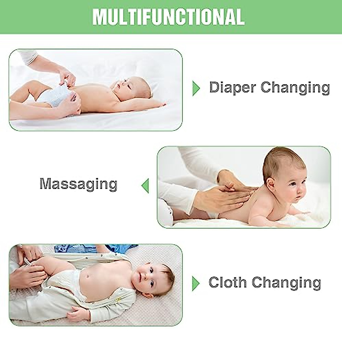 DAWNSPACES Baby Changing Table Dresser for Nursery, Infants Dresser Chest with 4 Drawers, Shelf, Storage Diaper Changing Station for Daycare, White