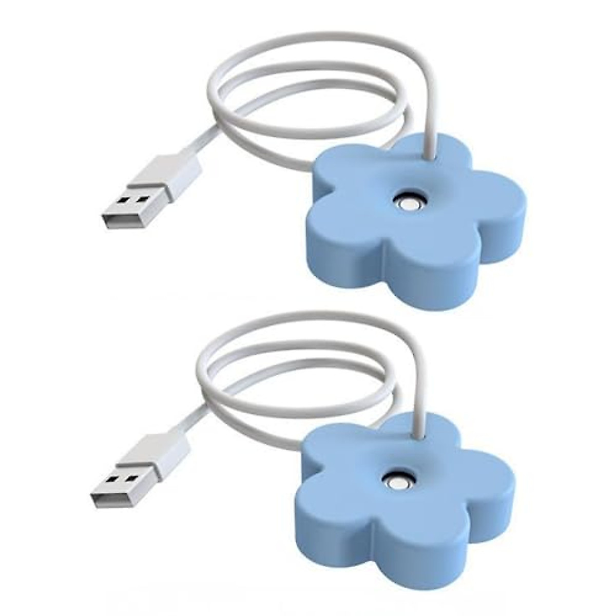Small Flower USB Humidifier, Creative Cute Atomization Mist Maker, Simple Mini Ultrasonic Fogger, Personal Portable Waterproof Air humidifier for Home Bedroom Office Desk (Blue)