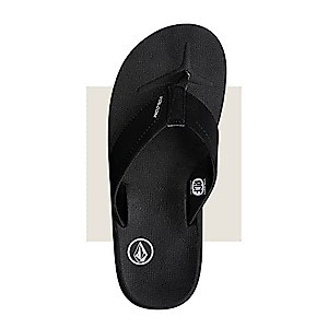 Volcom Men's Victor Flip-Flop Sandal, Black, 6