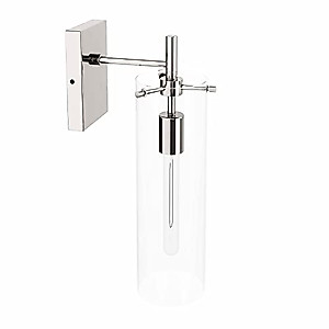 Modway Skylark Wall Sconce in Clear Polished Nickel, Silver, 5 x 8.5 x 17