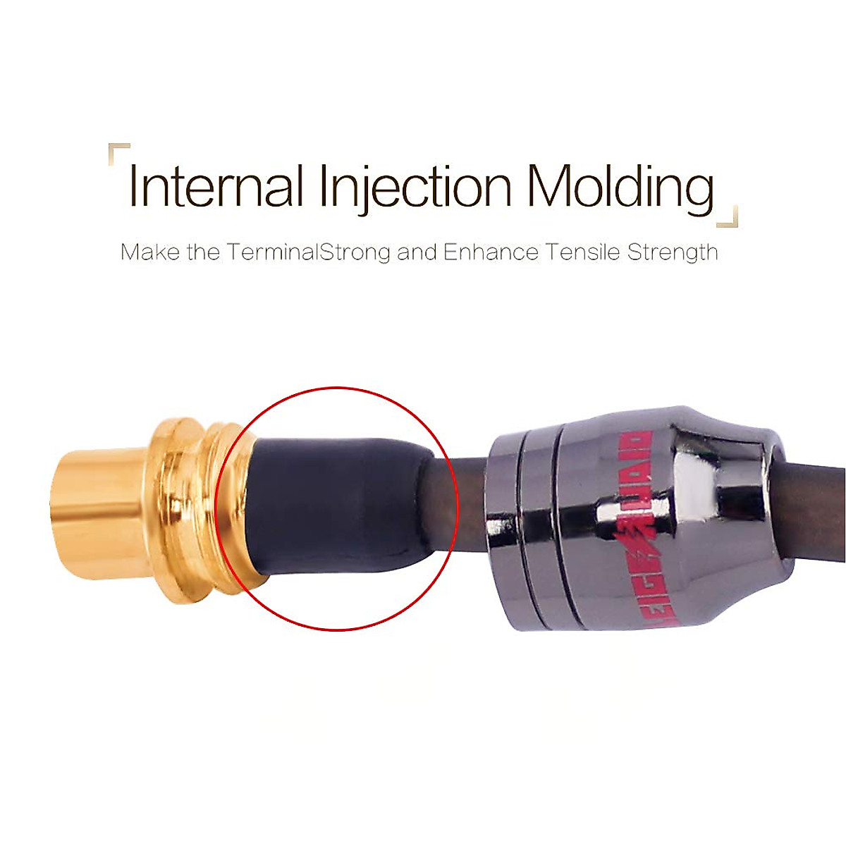 LEIGESAUDIO 1ft 1 Male to 2 Female RCA Y Adapter Splitter Connector (2 Pack) (1 Male to 2 Female)