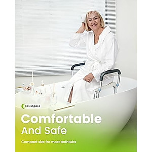 OasisSpace Adjustable Shower Chair with Arms for Inside Shower, Heavy Duty Shower Bench with Cutout Seat 300lbs, Medical Tool Free Bathtub Stool for Seniors, Elderly, Handicap, Disabled