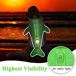 VIVAGLORY Dog Life Vest, New Whale-Shape Sports Style Dog Swimming Jacket Vest with Strong Grab Handle for Emergency Rescue, Bright Green XS
