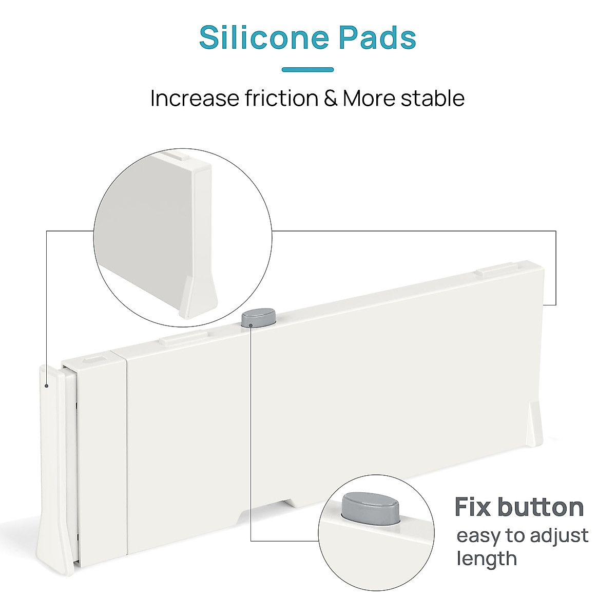 Vtopmart Drawer Dividers for Clothes 8 Pack, Adjustable 4" High Expandable from 11.6"-17" Dresser Drawer Organizer, Plastic Drawers Separators for Dresser, Baby Clothes, Kitchen and Office Storage