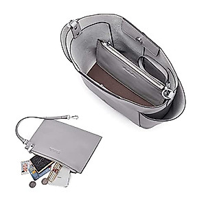 BOSTANTEN Leather Bucket Handbag Designer Hobo Shoulder Handbags Set with Clutch Purses Bundle with Leather Wallets for Women RFID Blocking Zip Around Credit Card Holder