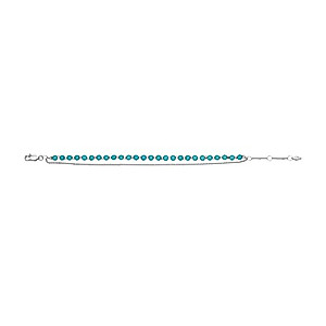Fossil Women's Stainless Steel Silver-Tone Beaded Bracelet, Color: Silver/Turquoise (Model: JF04445040)