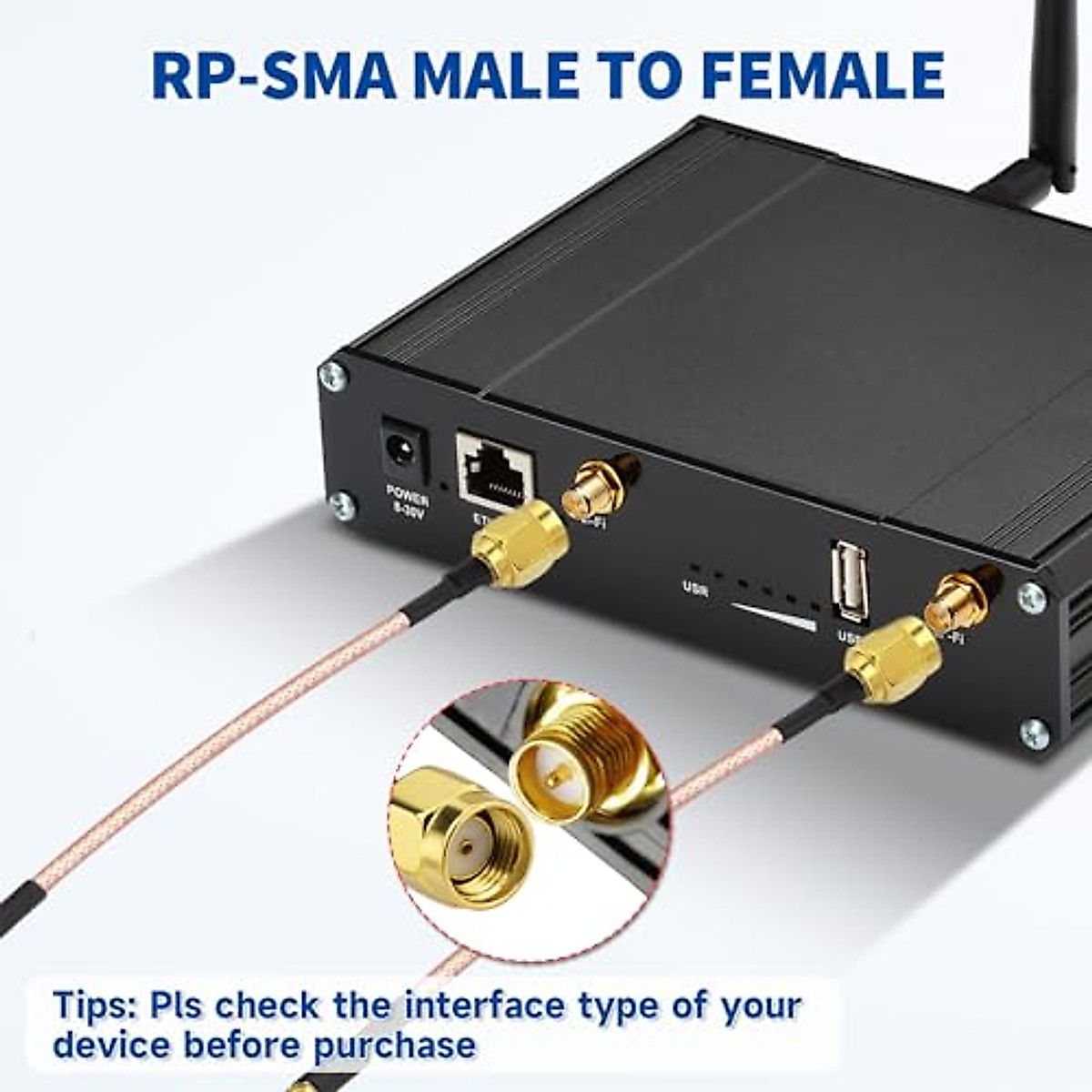 Bingfu WiFi Antenna Extension Cable (2-Pack) RP-SMA Male to RP-SMA Female Bulkhead Mount RG316 Cale 30cm 12 inch for WiFi Router Security IP Camera Wireless Mini PCI Express PCIE Network Card Adapter